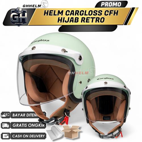 Jual Helm Cargloss CFH Hijab Retro Helm Half Face - S Green - MOCCA, L ...