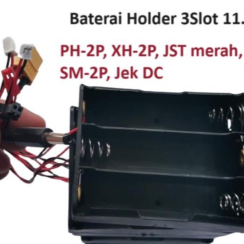 Jual Baterai Holder 18650 Tempat Batre 18650 3S Kotak 3Slot JST XH2.54 ...