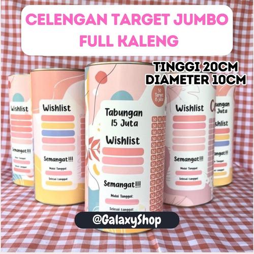 Promo [ FULL KALENG JUMBO ] Celengan Target JUMBO Full Kaleng Buka ...