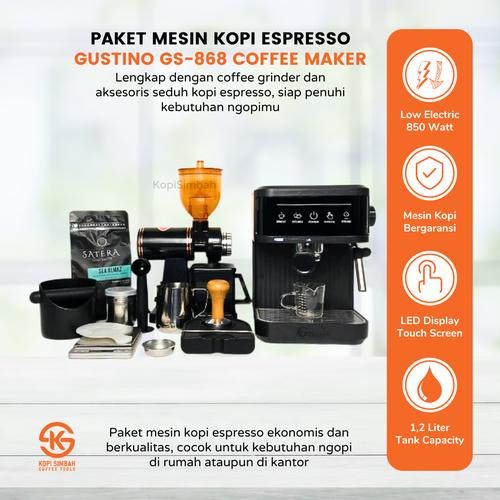 Jual Paket Mesin Espresso GUSTINO 868 Coffee Maker Set Alat Seduh Pembuat Kopi Espreso MK-868 ...