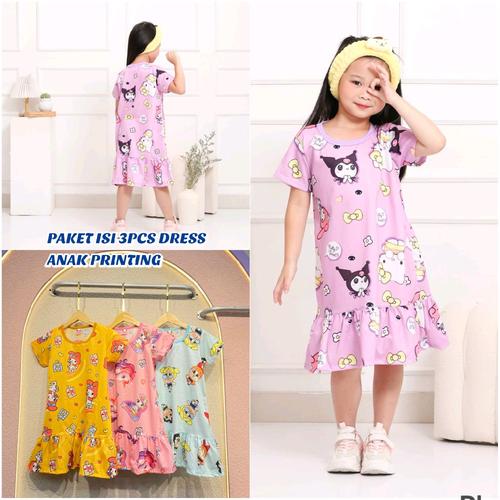 Promo Paket 3 PCS Daster Model Rumbai Printing Anak Perempuan ( D.010 ...