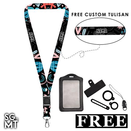 Jual ID Holder Lanyard Name Tag Custom Nama Satuan Series Doodle Full ...