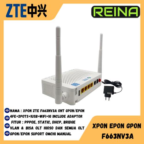 Jual NEW Modem ONT F663NV3A XPON GPON EPON 1G 1USB 4FE Dengan Adaptor ...
