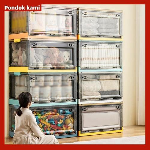 Promo Transparan Storage box Serbaguna kotak penyimpanan plastik Buku ...