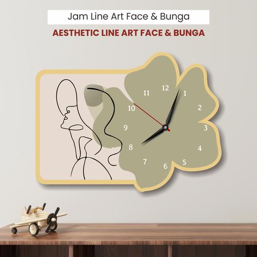 Promo Jam Dinding BUNGA AESTETIK LED HOME Sweet Home Hiasan dinding ...