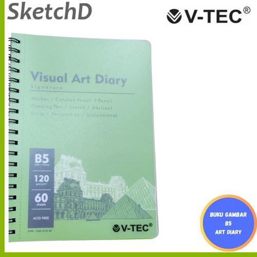 Jual Buku Gambar Sketsa B5 V-tec Visual Art Diary sketch book 120 gsm ...