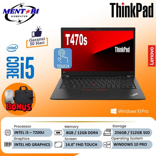 Jual Laptop Lenovo ThinkPad T470s Intel Core i5-7200U 8GB 512GB SSD 14 ...