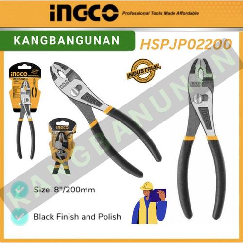Jual INGCO Tang Slip Joint Plier HSPJP02200 8" 180mm Hitam dan Polish ...