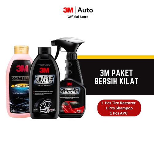 Promo 3M Auto Paket Bersih Kilat (Car Wash Gold, All Purpose, Tire Restorer) - Sabun Cuci Mobil ...
