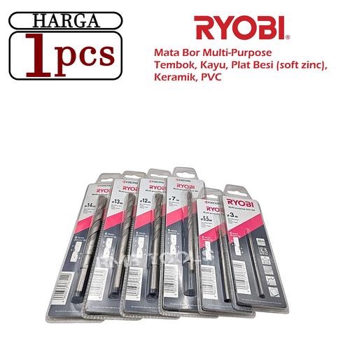Jual Mata Bor RYOBI Multi Purpose Fungsi Tembok Kayu Plat Besi (soft zinc) Keramik PVC - 3 MM ...