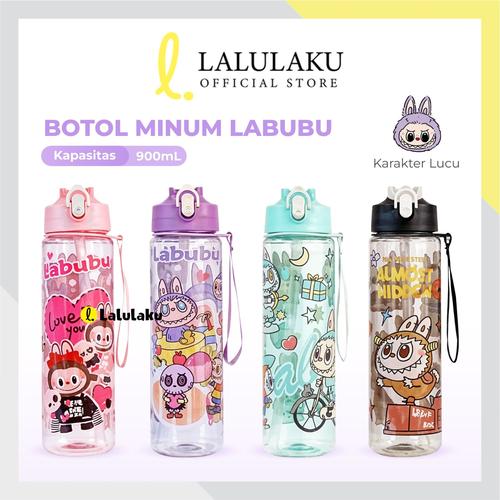 Promo Botol Minum Labubu Ukuran 900ML / Botol Minum Lucu Viral Karakter ...