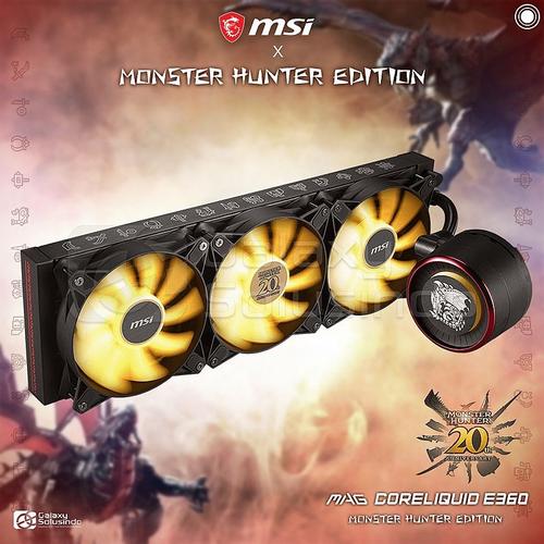 Promo MSI CPU AIO COOLER MAG CORELIQUID E360 ARGB MONSTER HUNTER EDITION (360MM RADIATOR + 3X ...