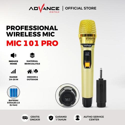 Promo Advance MIC101 PRO Profesional Microphone Wireless Bisa Dicharger ...