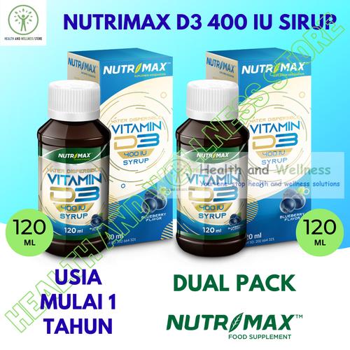 Jual NUTRIMAX VITAMIN D3 400 IU SYRUP 120 ML DUAL PACK VIT D IMUN SIRUP ...