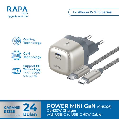 Promo RAPAtech Power Mini GaN 30W Charger for iPhone 15 16 17 Type C to ...