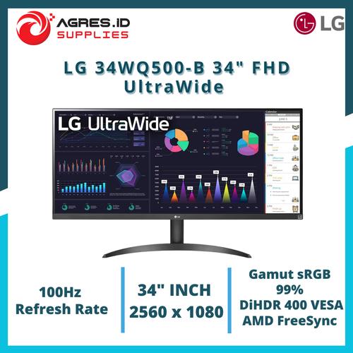 Promo LG Monitor UltraWide 34WQ500-B 34 Inch WFHD IPS Display HDR10 ...