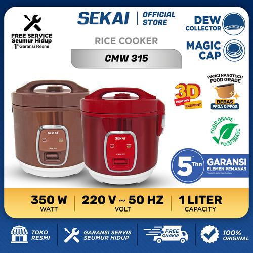 Promo SEKAI Rice Cooker / Penanak Nasi Magic Com Penghangat Nasi 3 in 1 / Stainless Body 1L ...