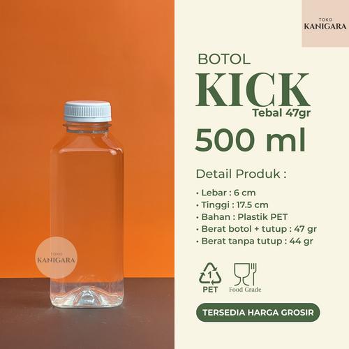 Jual Botol Kick 500 ml TEBAL - Botol Plastik Kotak 500 ml - Cocok Untuk ...