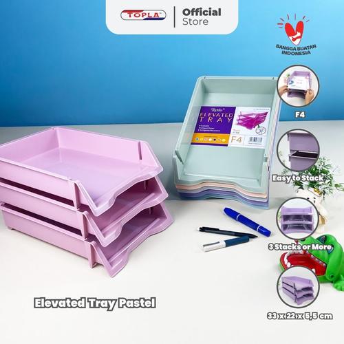 Promo Elevated Tray Rak Susun Kertas Meja Kantor TOPLA ukuran Folio F4 ...