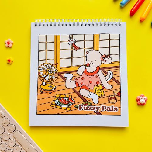 Promo Coloring Book Fuzzy Pals Fuzzy Pals An Adult And Kids Buku ...