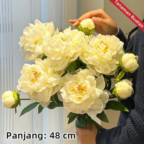 Jual Artificial Flower Bouquet Peony Fake Home Wedding Table Decoration ...