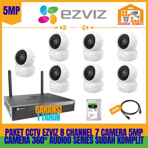Jual Paket CCTV Ezviz 5MP NVR 8 Channel 7 Kamera Ezviz 5MP Two Way ...