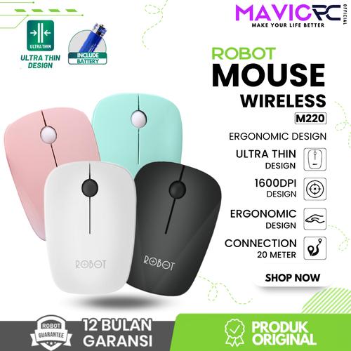 Promo ROBOT M220 2.4G Optical Mouse Wireless USB Cherry Scroll Untuk ...