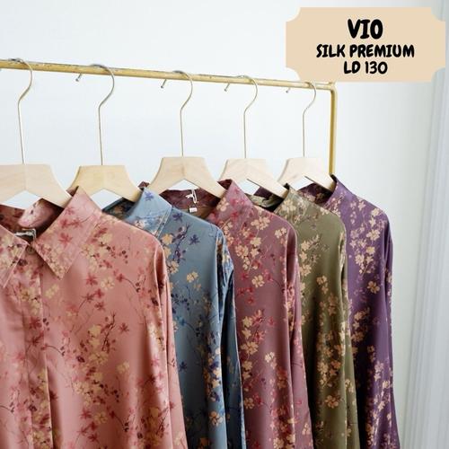Promo Vio Atasan Silk Tunik Wanita Muslim Terbaru Motif Bunga LD 130 ...