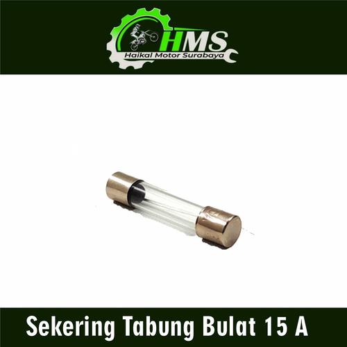 Jual Sekering Tabung Bulat 15 A - Sekring Sikring Botol Tabung Kaca ...
