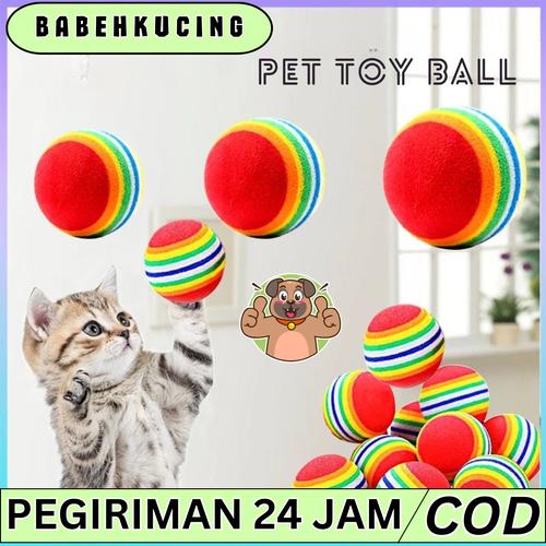Jual babepetshop BOLA RAINBOW Bola rainbow mainan kucing Mainan Gigitan ...