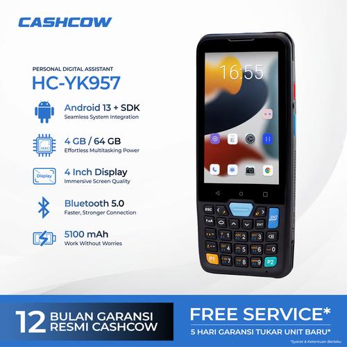 Jual PDA Mobile Barcode Scanner 2D Android 13 NFC IP67 4/64GB 5100mAh HC-YK957 - YK-957 4/64GB ...
