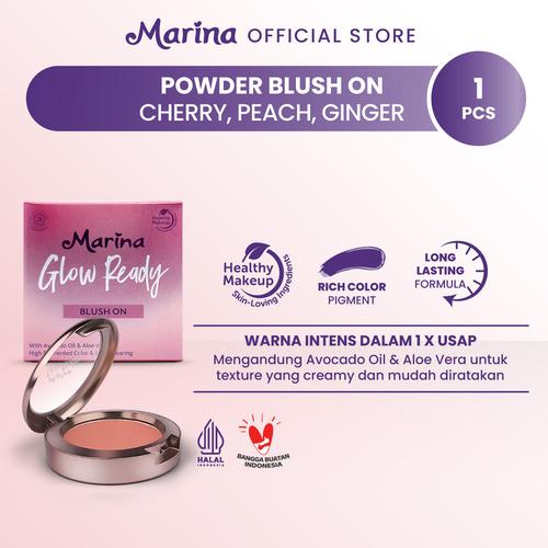 Promo Marina Glow Ready Powder Blush On - 01 Cherry - Jakarta Timur ...