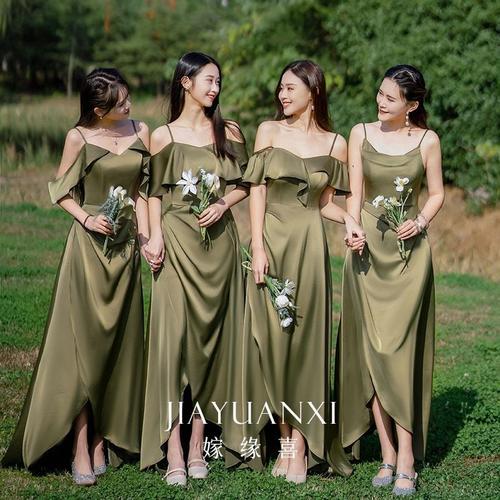 Jual Bridesmaid Dress Natal Long Dress Satin Polos 4 Model Gaun Mewah ...