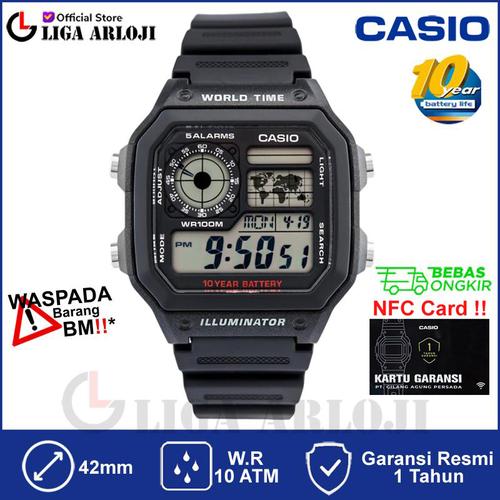 Promo CASIO AE-1200WH-1AVDF Jam Tangan Pria Digital Hitam AE1200WH1AVDF AE-1200WH-1A AE1200WH AE ...