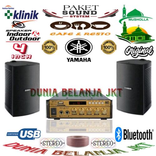 Jual PAKET SOUND SYSTEM CAFE RESTO KLINIK MUSHOLLA INDOOR OUTDOOR SPEAKER YAMAHA 4 INCH 2 TITIK ...