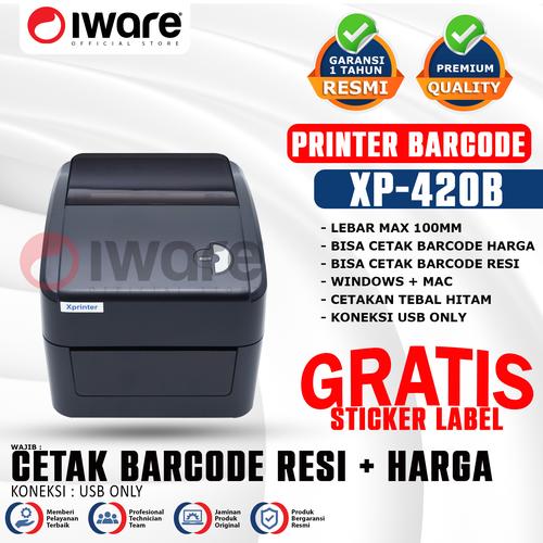 Promo Iware Printer Thermal Barocde Resi Cetak Harga Xprinter XP-420B ...