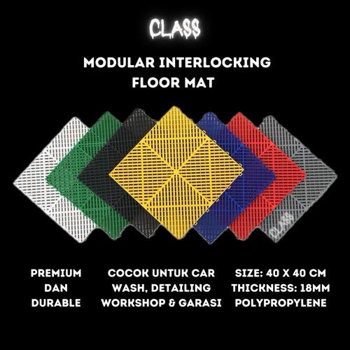 Jual Premium Modular Floor Mat Garage Car Wash Detailing Workshop - Abu ...
