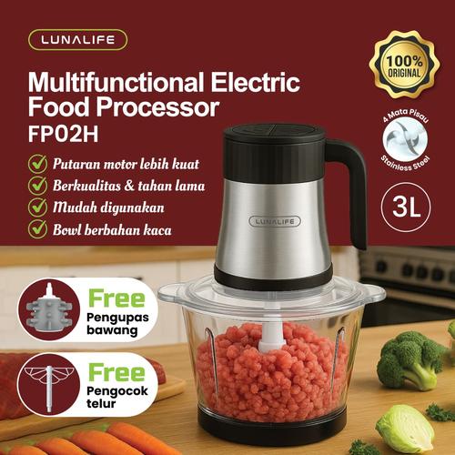 Jual LUNALIFE Food Chopper FP02H Chopper Kaca 3L Penggiling Daging ...