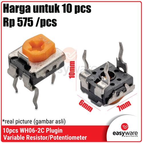 Jual 10x WH06-2C-101 100R Plugin Variable Resistor Potentiometer WH06 ...