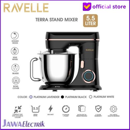 Jual RAVELLE Stand Mixer 5.5L Terra Electric Mixer - Platinum Black 1 ...