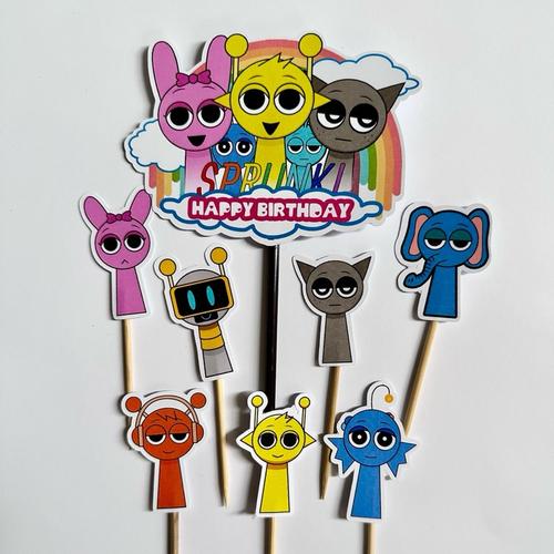 Jual TOPPER SPRUNKI (LA-001) / TOPPER KUE SPRUNKI / CAKE TOPPER SPRUNKI ...