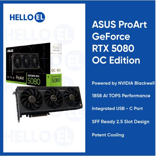 Jual ASUS ProArt NVIDIA GeForce RTX 5080 OC Edition PCIe 5.0 16GB GDDR7 ...