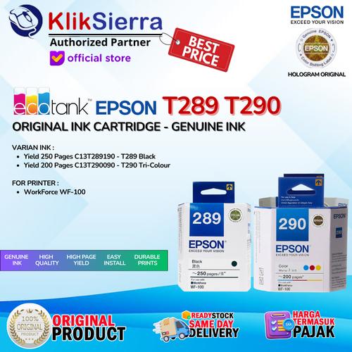 Jual Tinta Cartridge EPSON 289 T289 Black C13T289190 & C13T290090 T290 ...