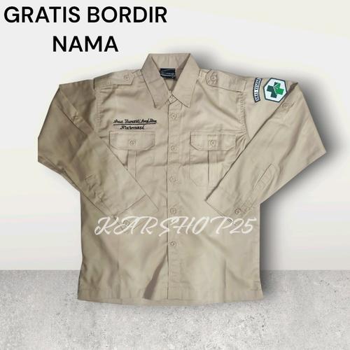 Jual KEMEJA FARMASI LENGAN PANJANG TERBARU ATASAN BAJU FARMASI SERAGAM ...
