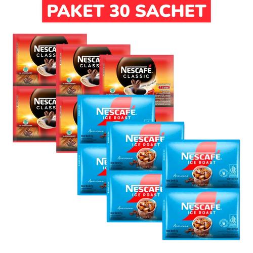 Promo Nescafe Ice Roast Americano / Classic Robusta Kopi Instan 2g X 30 ...