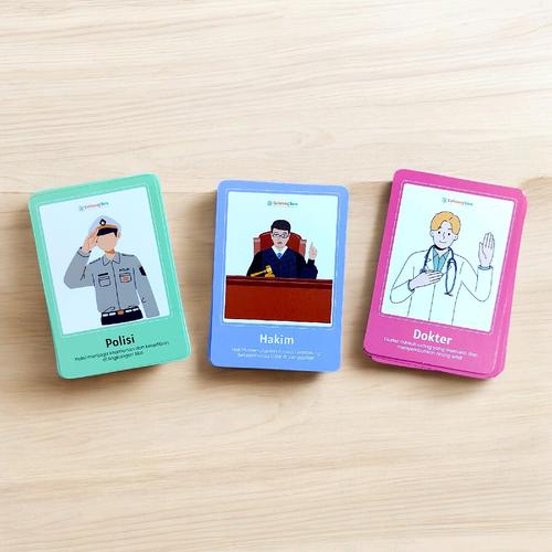 Promo Flash Card Mengenal Profesi Bahasa Indonesia - Inggris dan ...