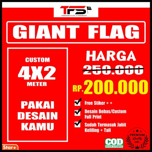 Jual BENDERA CUSTOM SATUAN UKURAN 4X2 METER / BENDERA KELAS / BENDERA ...