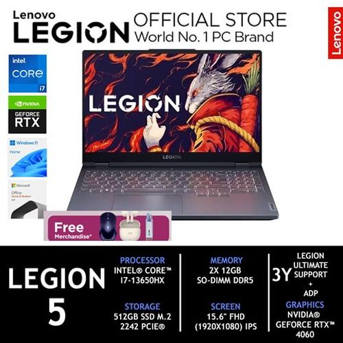 Promo Legion 5 15IRX9 15 I7 13650HX 24GB 512GB RTX4060 8GB W11 OHS 15.6 ...