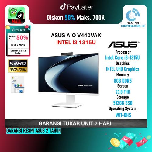 Promo PC ASUS AIO V440VAK INTEL CORE I3 1315U 8GB 512GB W11+OHS 23.8 ...