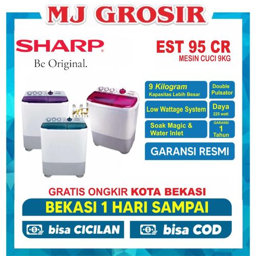 Jual MESIN CUCI SHARP EST 95 CR 9 KG 2 TABUNG 95CR 9KG SUPER AQUAMAGIC ...